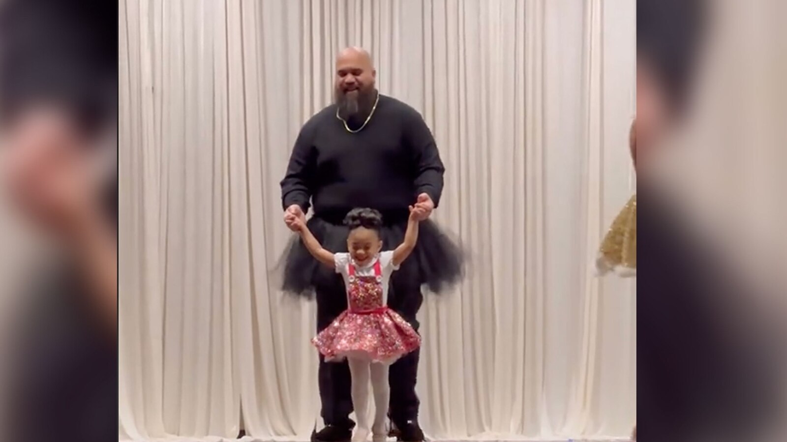 'Best daddy' supports daughter at 1st ballet performance - ABC News