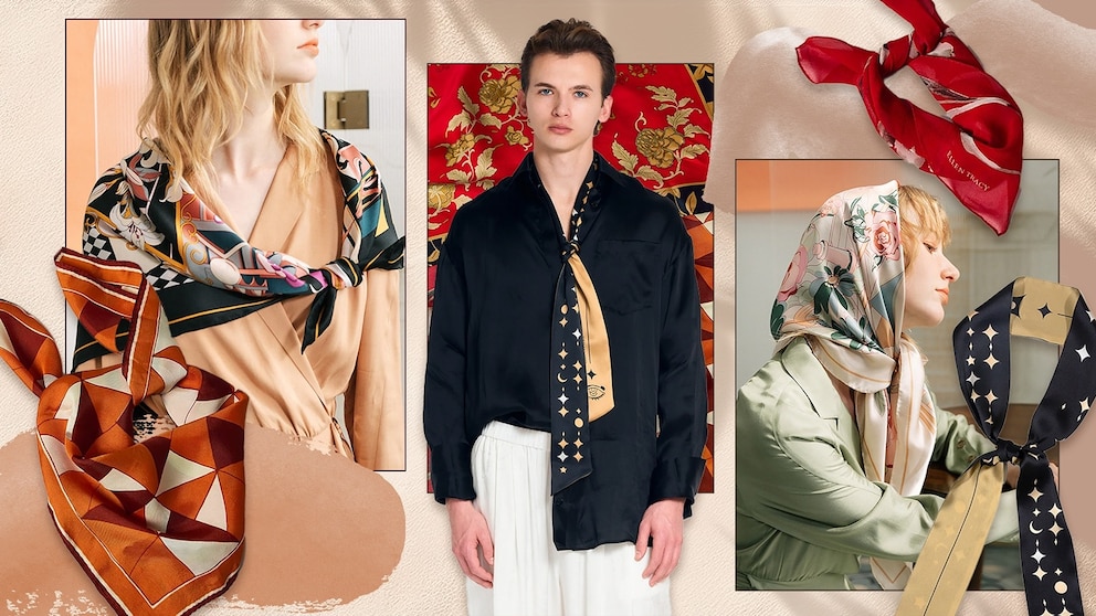 Silk and satin scarves for dressing up your look this fall - Good ...