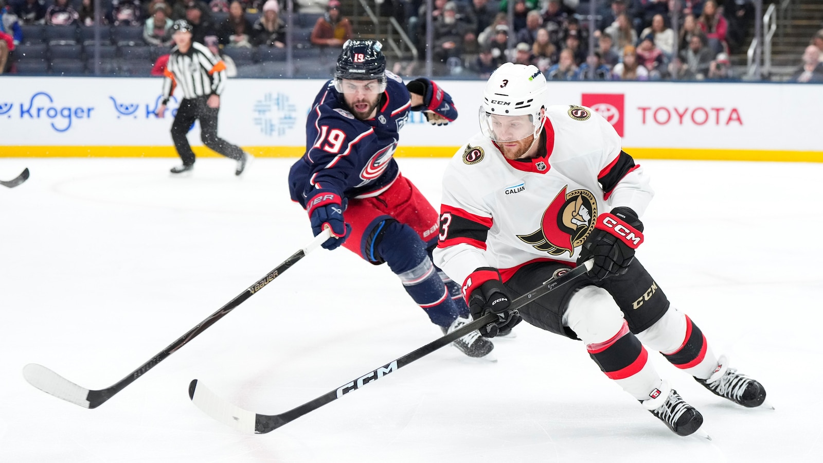 Kleven, Stutzle score early as Senators beat Blue Jackets 4-1 - ABC News