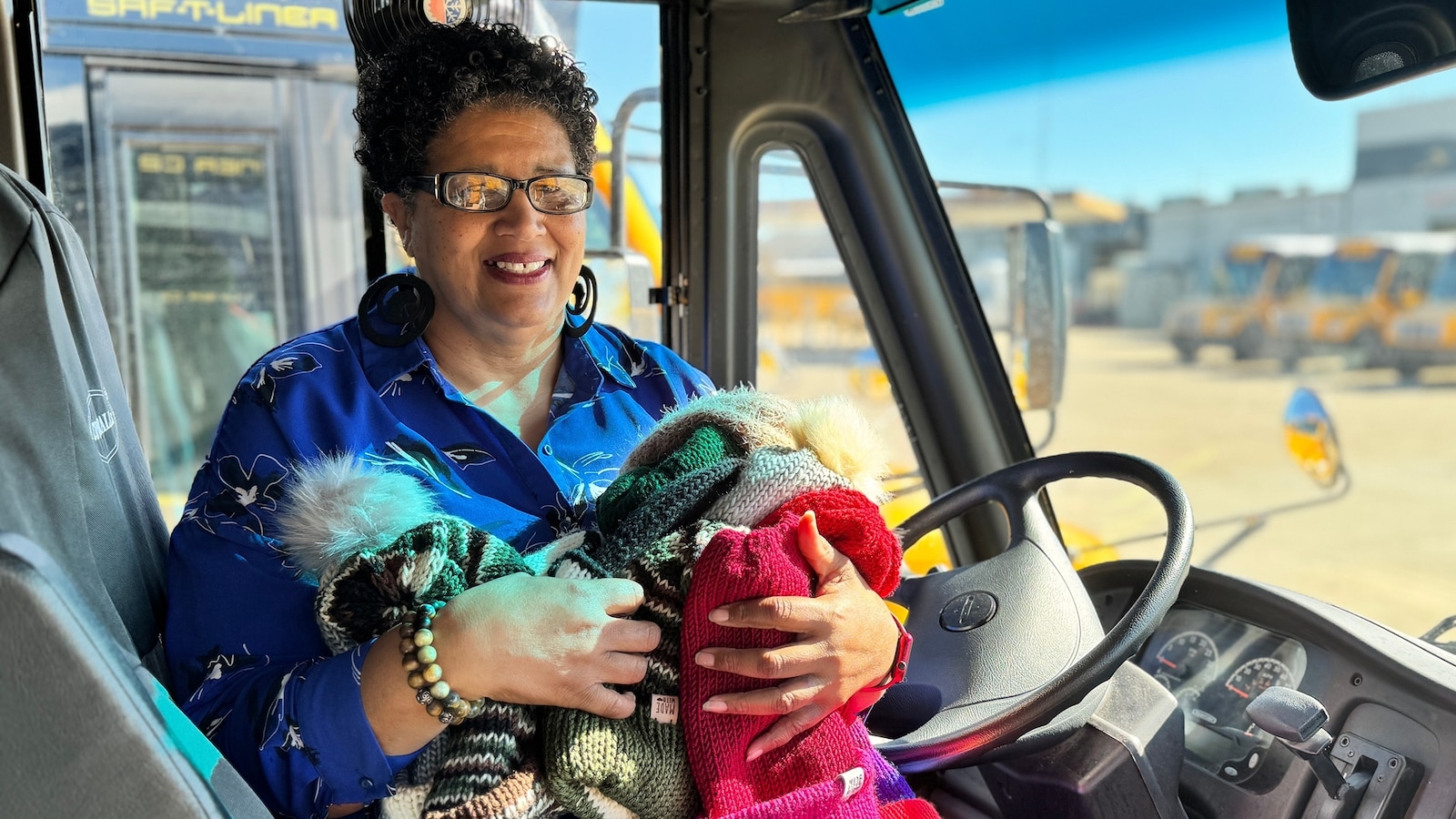 School bus driver knits hats for students to stay warm during winter ...