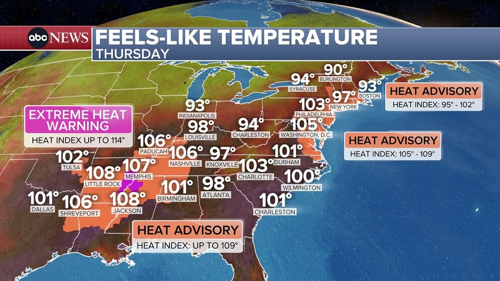 Heat advisories in effect from Texas to New Hampshire as dangerous ...