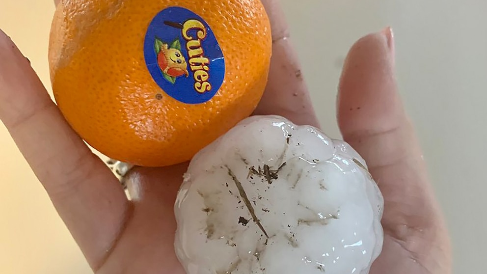 Giant hail spotted as severe weather, tornado threat hits Texas - ABC News Giant hail spotted as severe weather, tornado threat hits Texas - ABC News