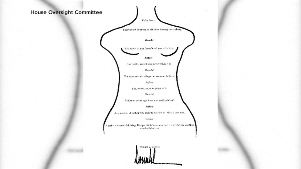 Video White House denies signature shown in alleged Epstein birthday ...