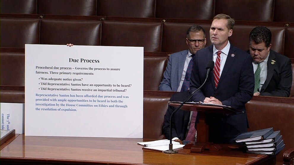 GOP Rep. George Santos, facing possible expulsion, defends himself on ...
