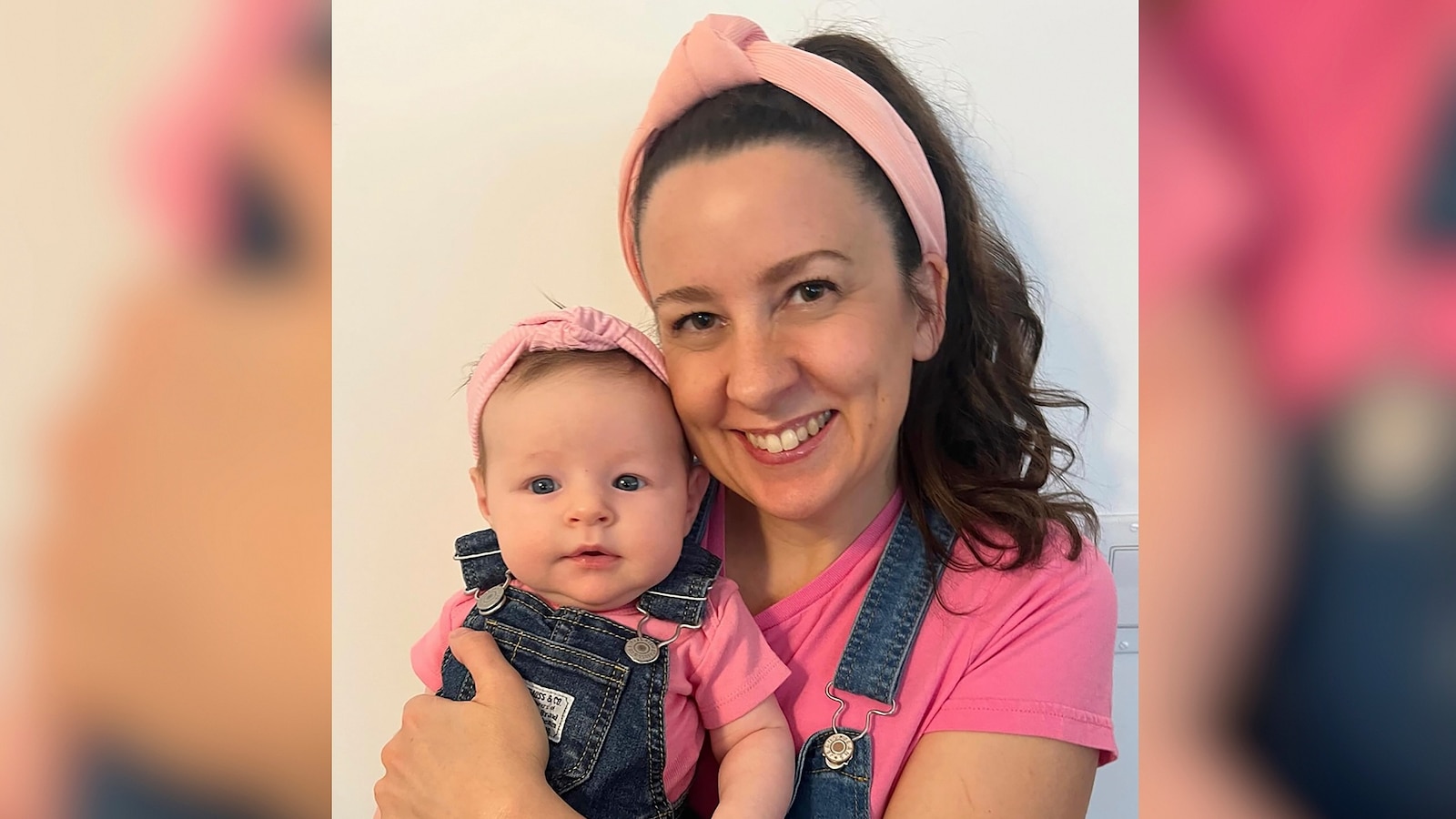 Ms. Rachel twins with newborn daughter in matching overalls - ABC News