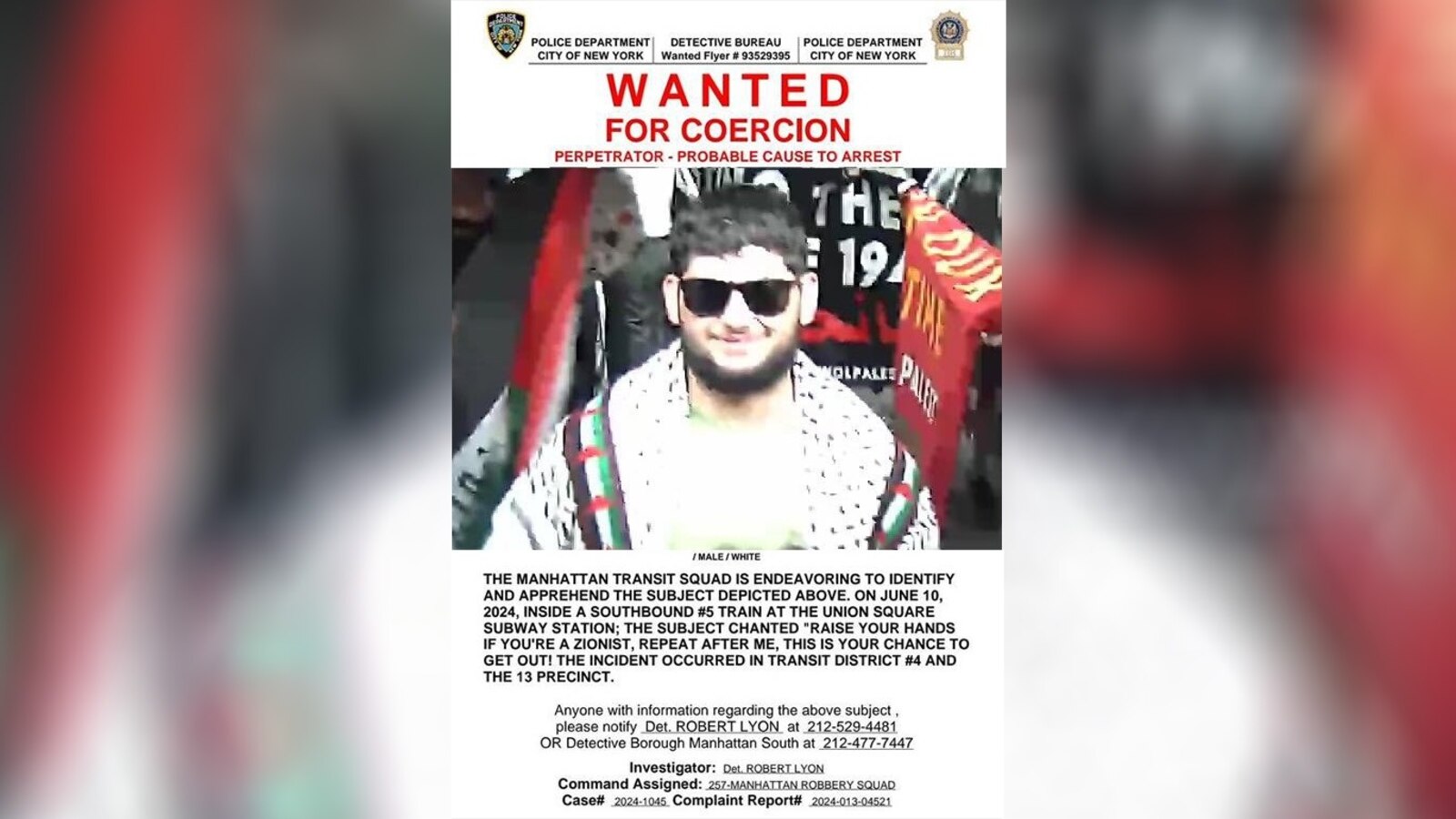 Police release photo of suspect wanted in connection with 'antisemetic ...