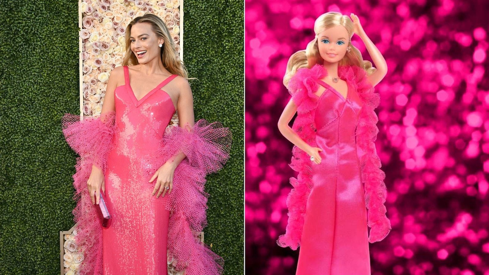Margot Robbie's 'Barbie'-inspired Golden Globes and press tour outfits ...