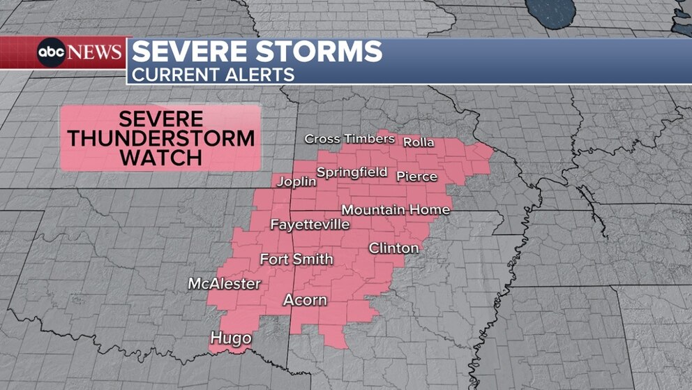 Parts of central, southern US on alert for severe storms, tornadoes ...