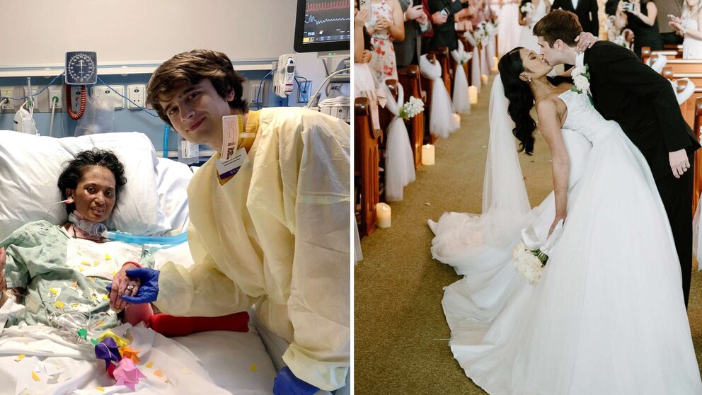 Couple celebrate wedding 3 years after bride's life-threatening illness ...