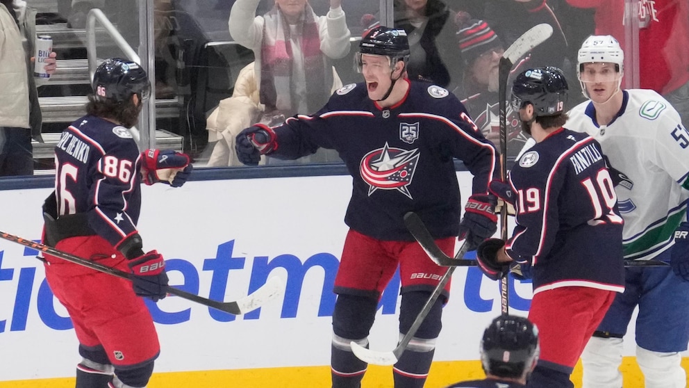 Blue Jackets beat skidding Canucks 4-1 behind Marchenko and Johnson ...