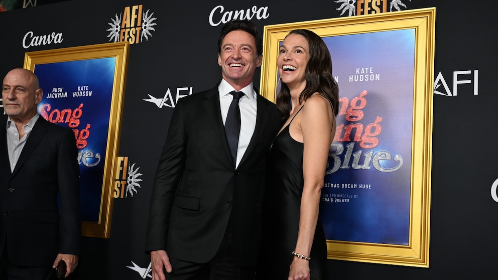 Sutton Foster, Hugh Jackman walk carpet together for 1st time at 'Song ...