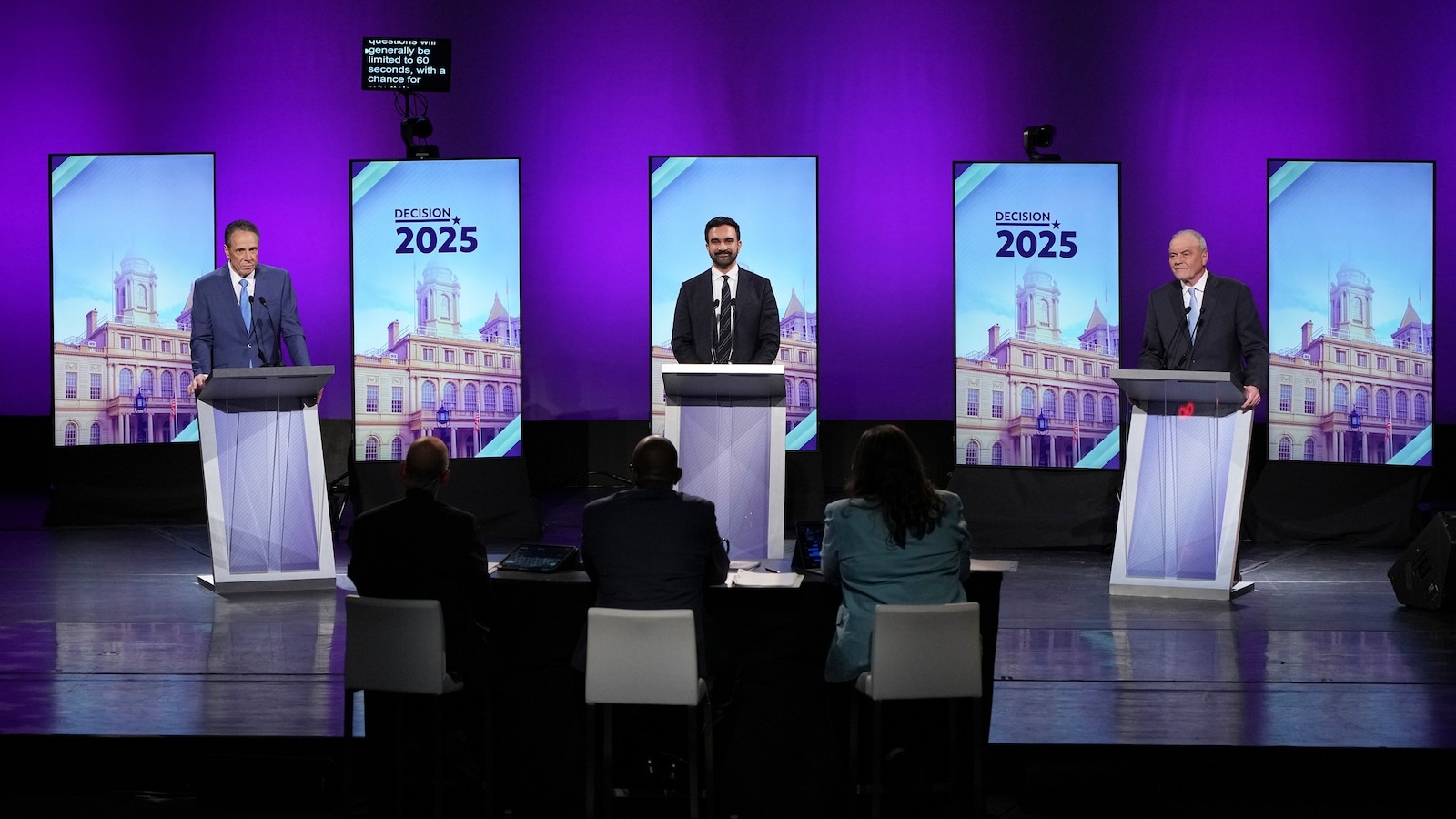 New York City mayoral debate: Sharp attacks as Mamdani, Cuomo, Sliwa ...