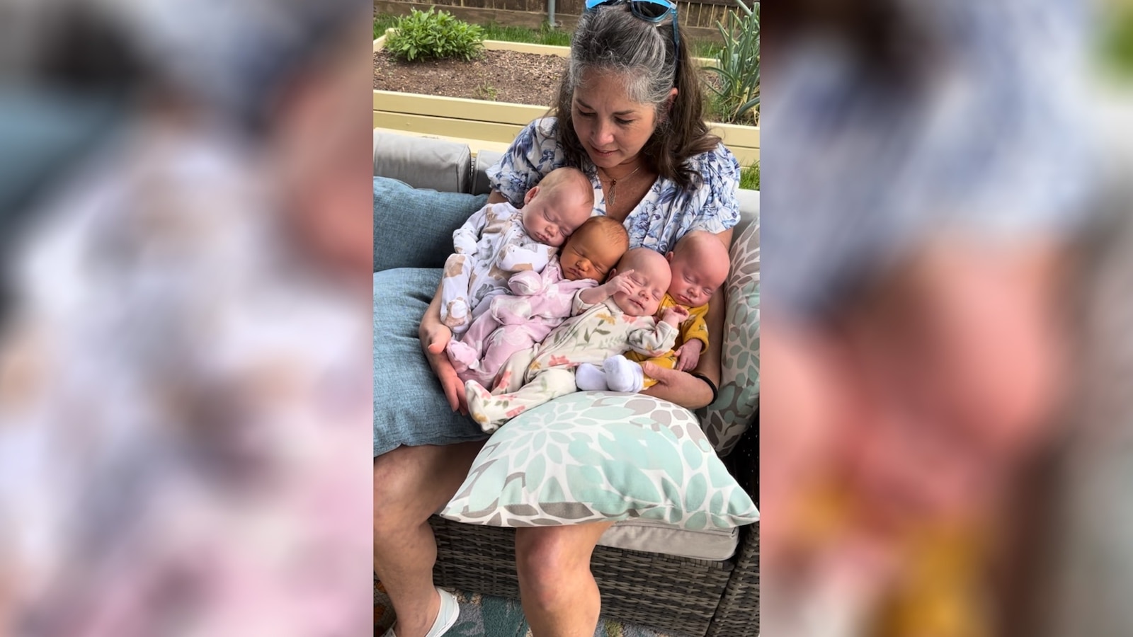 Grandmother opens up after video of her holding 4 of her grandbabies ...