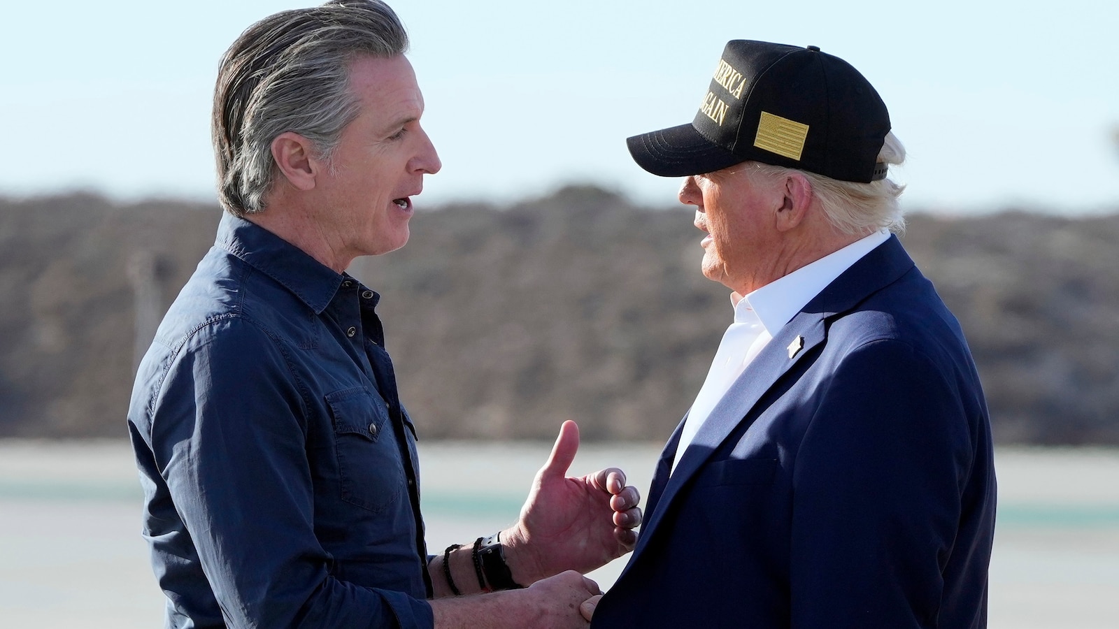 Trump tours LA wildfires after threats to withhold aid over water ...