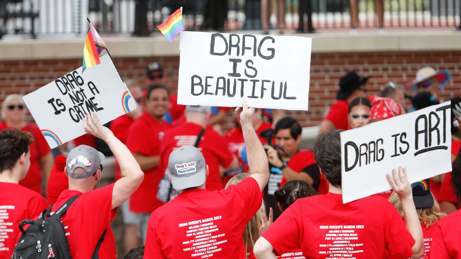 Drag queens protest against Florida law LGBTQ advocates say targets ...