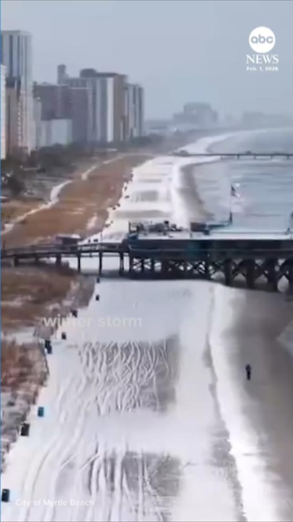 Video Drone footage shows Myrtle Beach after winter storm - ABC News