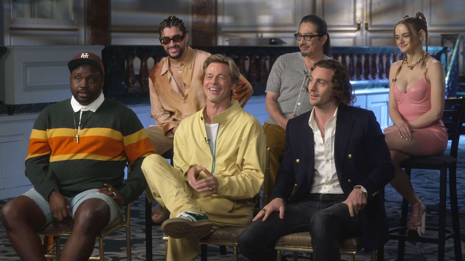 Brad Pitt, Bad Bunny and more cast members dish on new film 'Bullet ...