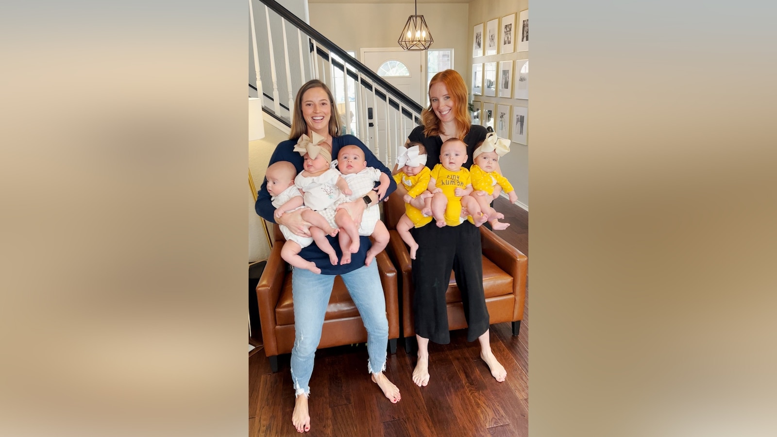 Moms who both welcomed triplets at same hospital share close friendship ...