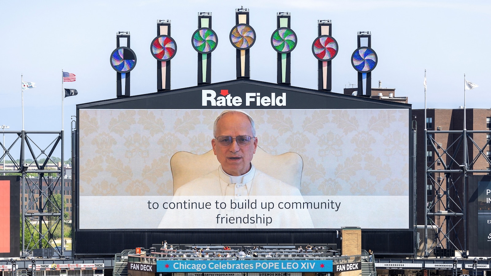 In 1st address to US, Pope Leo sends message of hope from White Sox ...