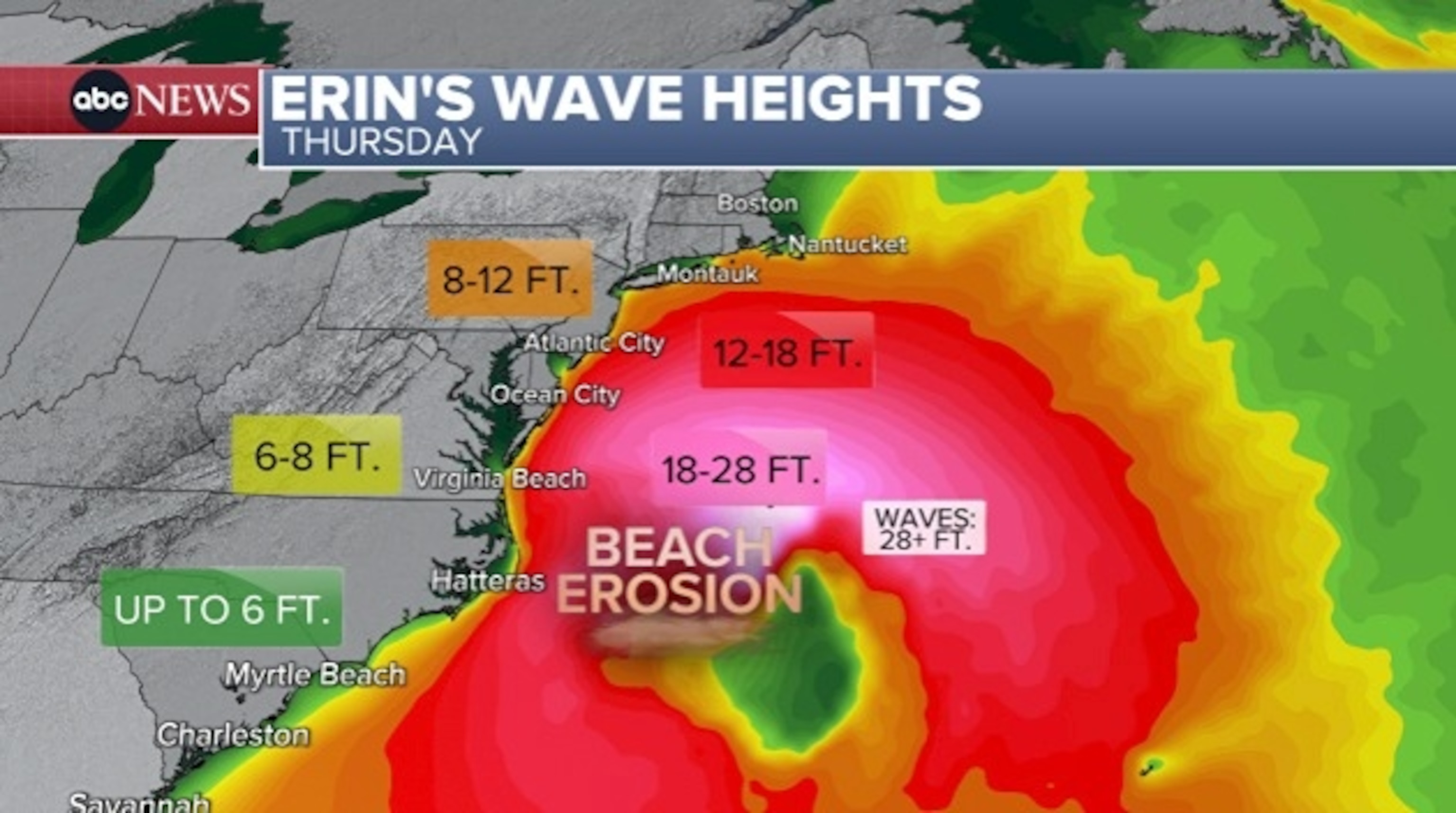 Hurricane Erin tracker: North Carolina under state of emergency ...