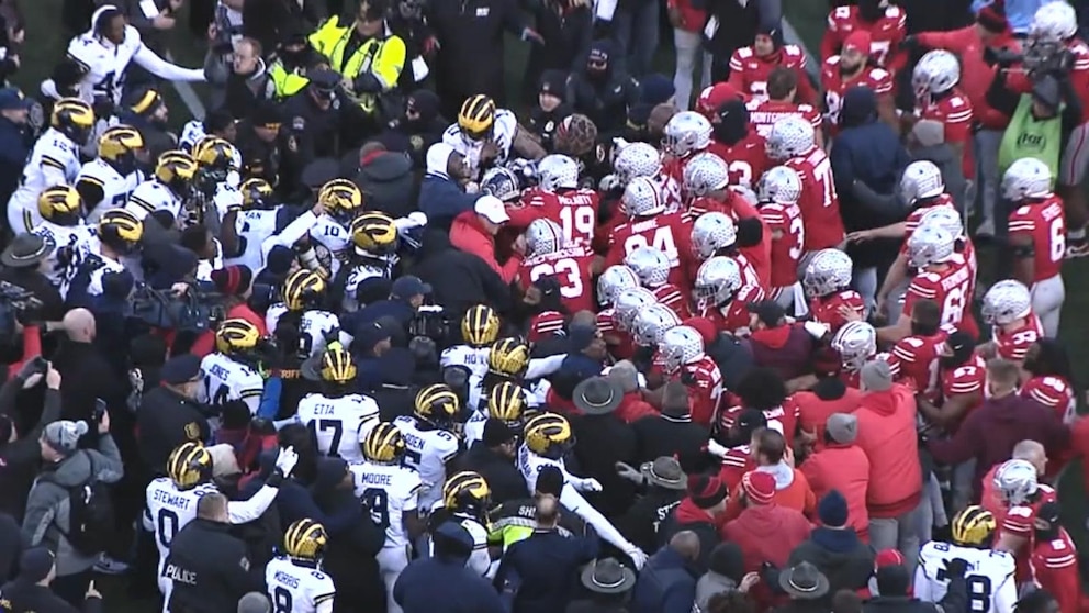 Video Fight breaks out after Michigan stuns No. 2 Ohio State - ABC News