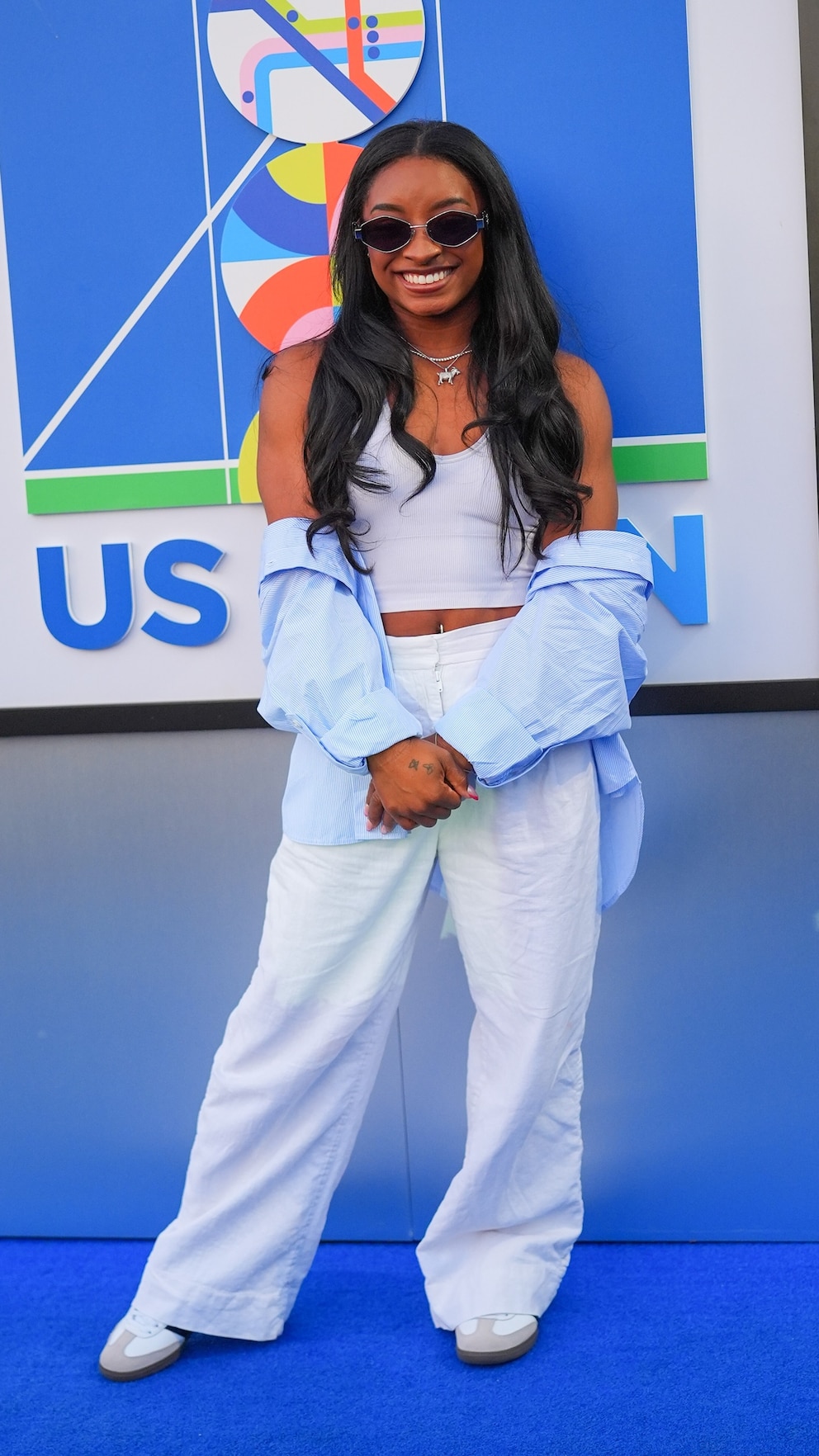 Simone Biles Makes Stylish Appearance At The Us Open Abc News