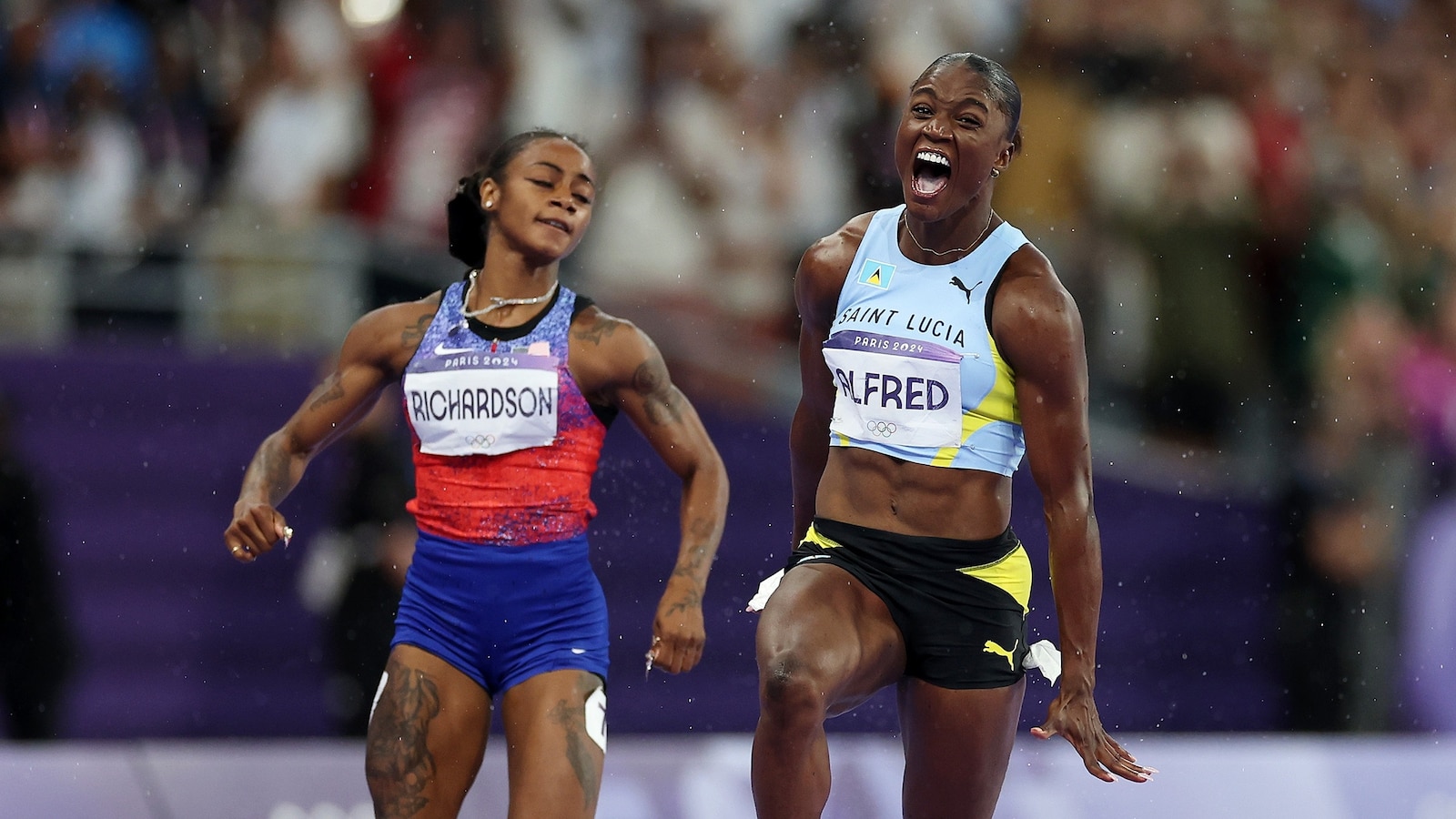 Sha'Carri Richardson takes silver in the 100 meters, bested by Saint ...