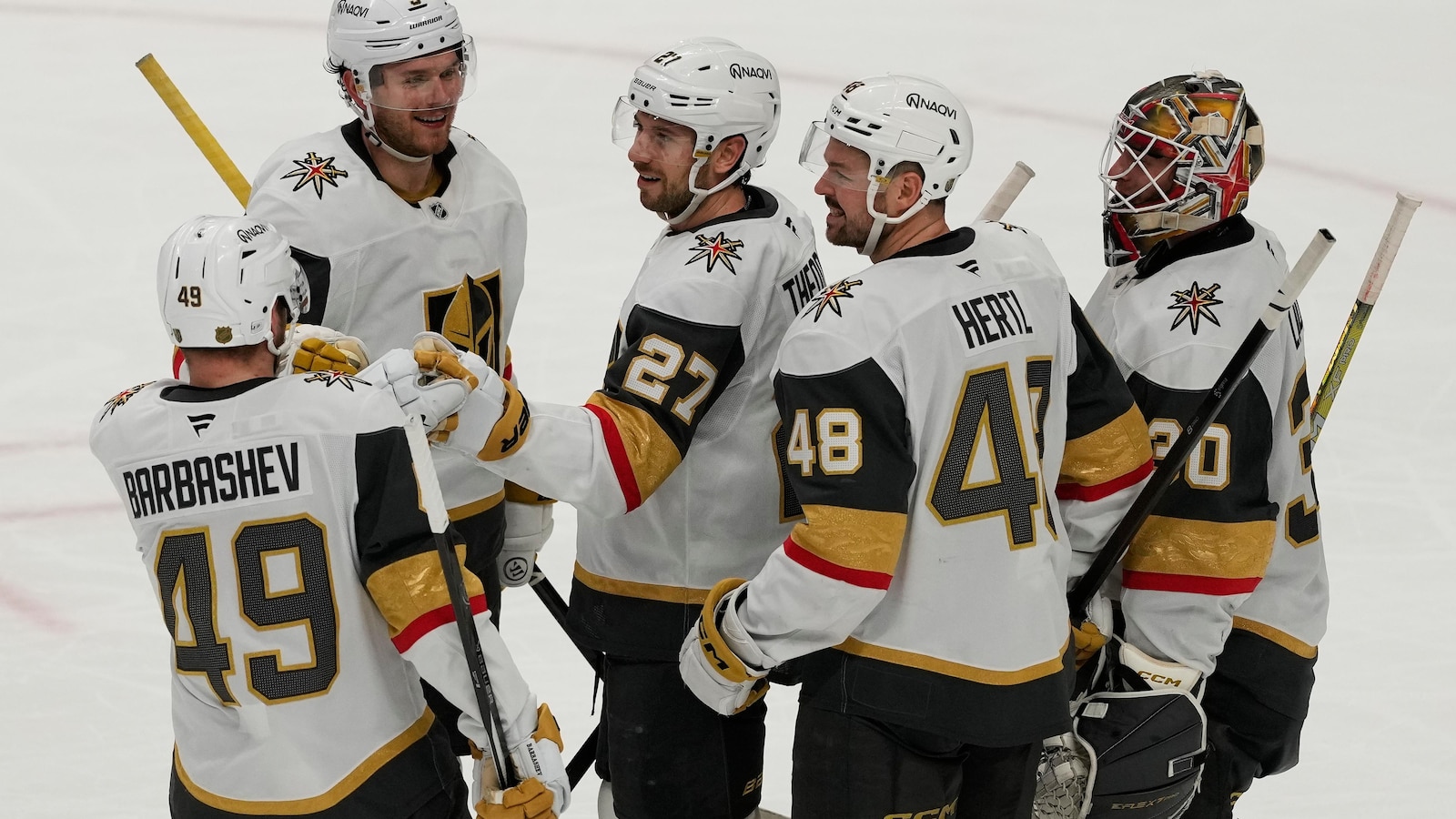 Hertl scores twice in 5-point game, Golden Knights beat Sharks 7-2 for ...