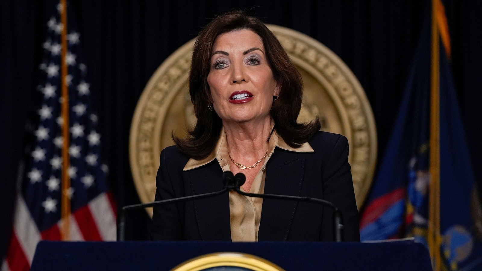 New York Gov. Kathy Hochul orders CUNY college to remove Palestinian ...