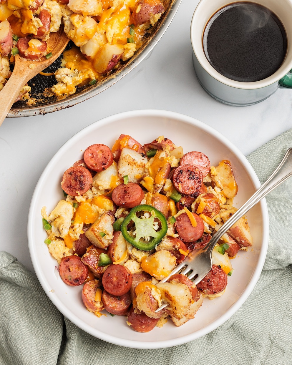 How to make apple pie French toast casserole, lazy potato sausage ...