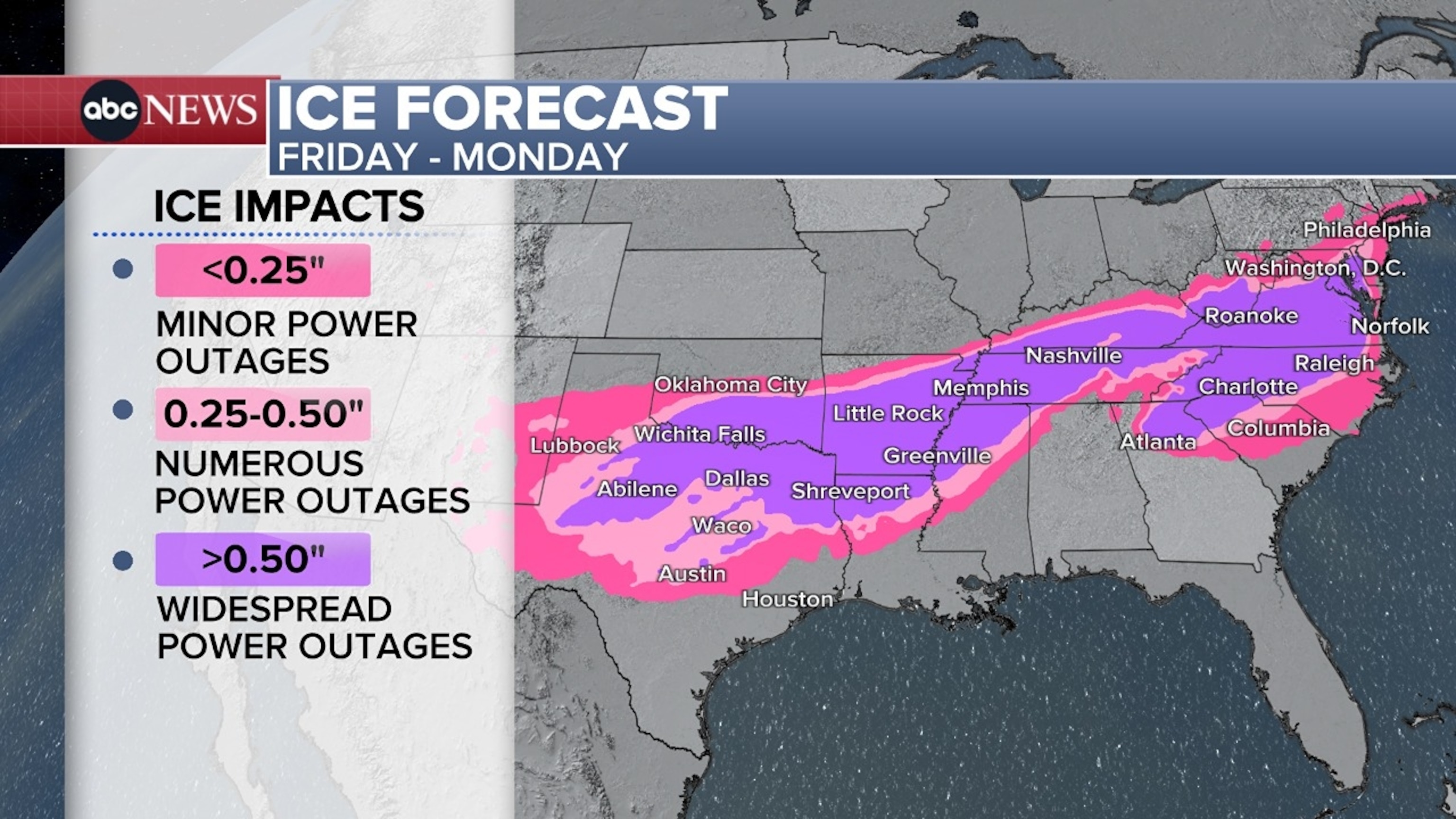 Tracking the winter storm: Dangerous ice to paralyze the South, snow ...