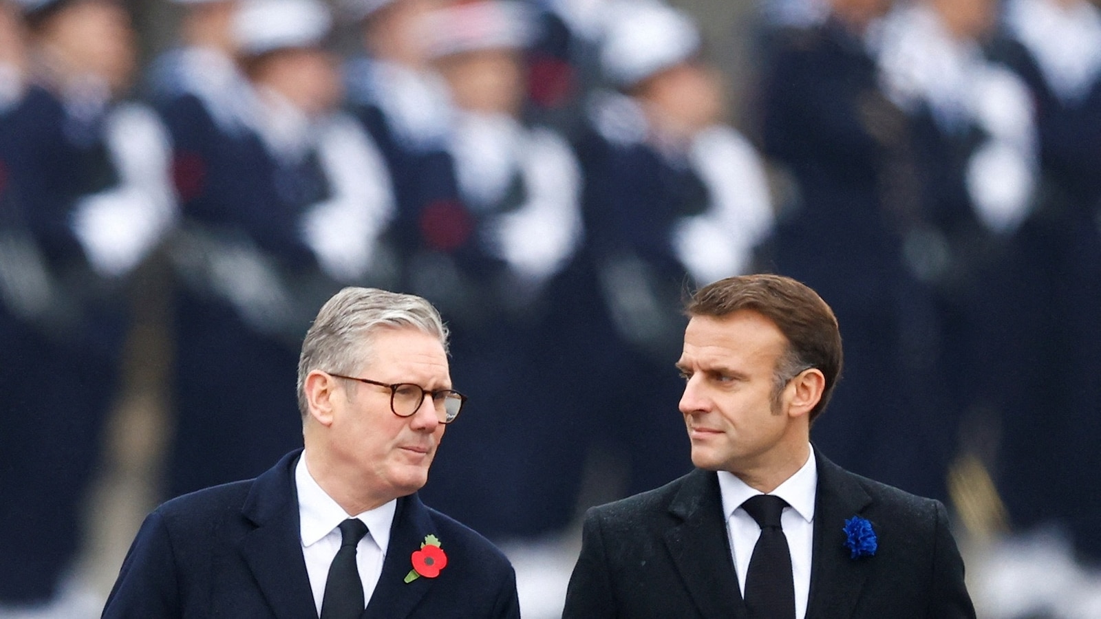 Starmer, Macron discuss NATO amid ceremony in Paris for Armistice Day ...