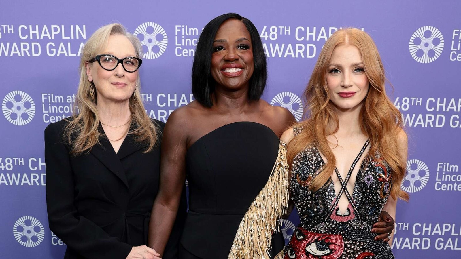 Viola Davis gets support at gala from A-list pals Meryl Streep, Jessica ...
