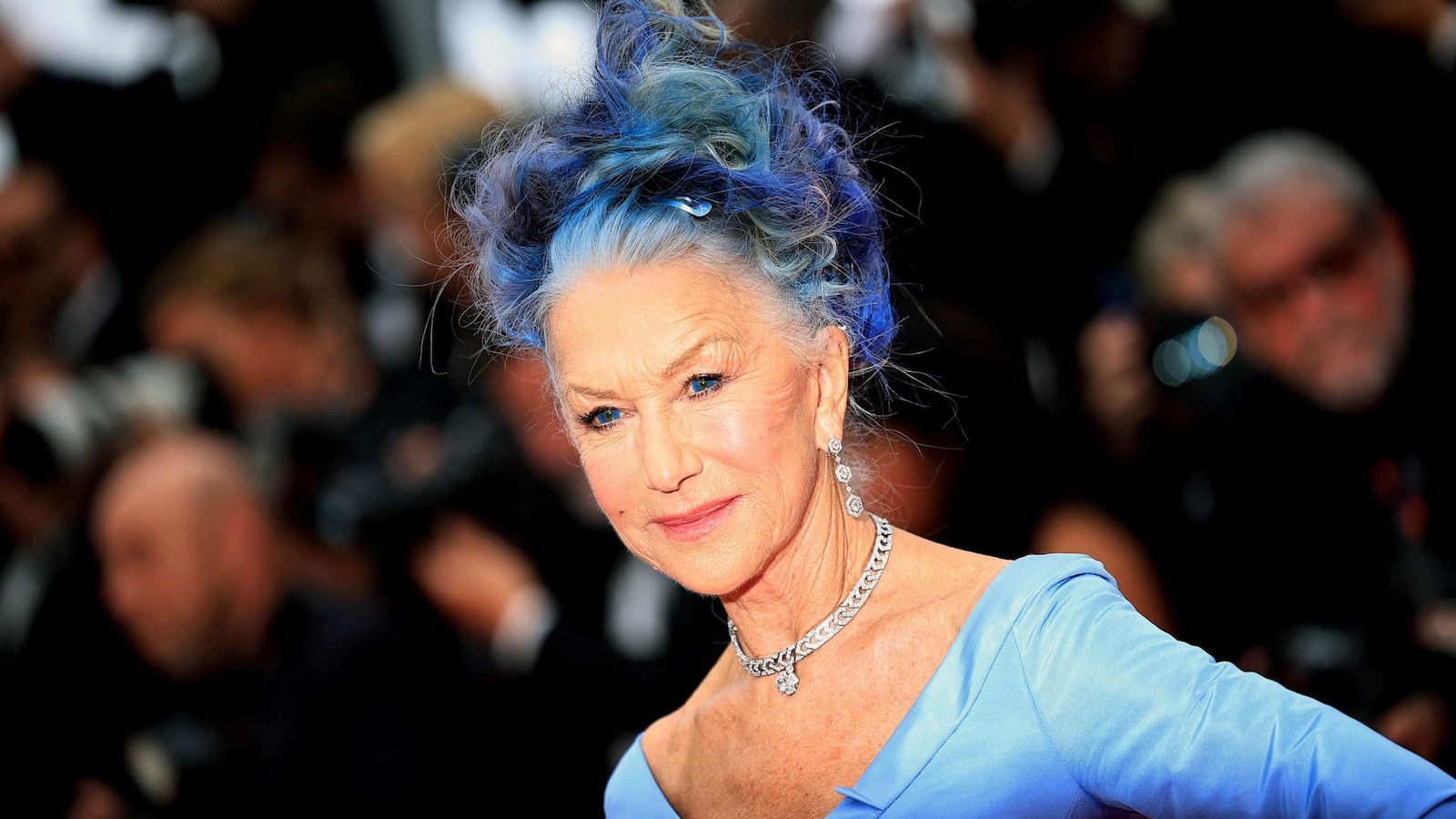 Helen Mirren shows off blue hairdo at Cannes Film Festival - ABC News