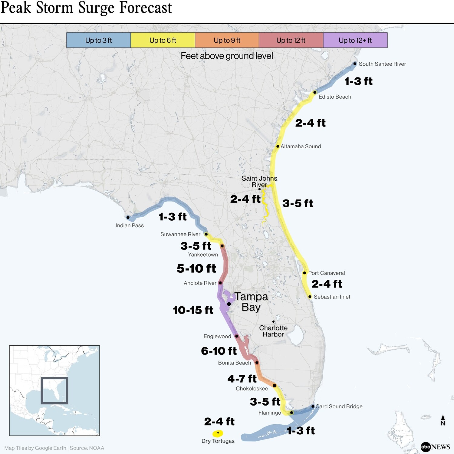 Florida Surge Map An Airborne Laser Topographic Mapping Study Of