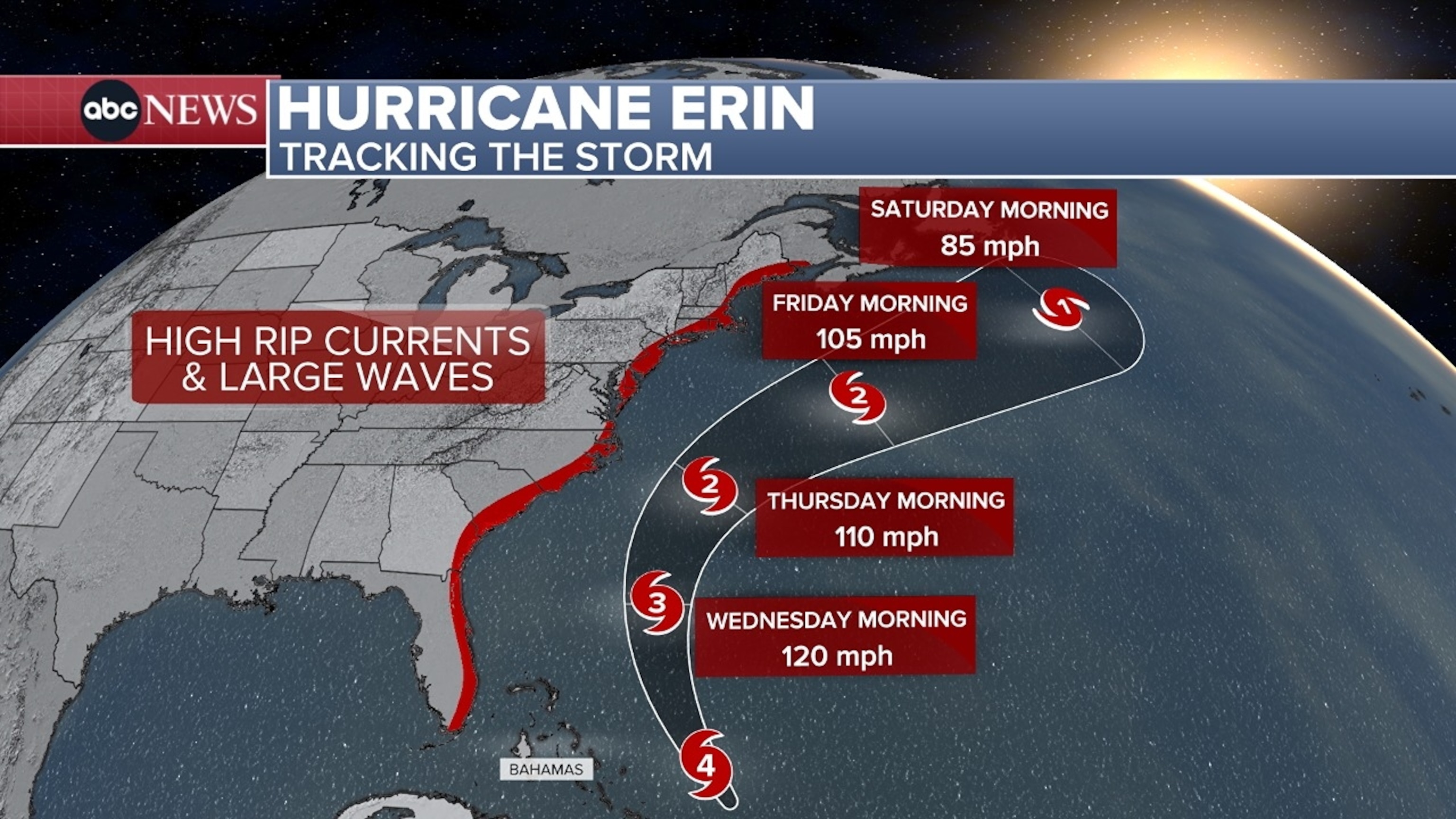 Hurricane Erin tracker: Tropical storm watch, storm surge watch issued ...