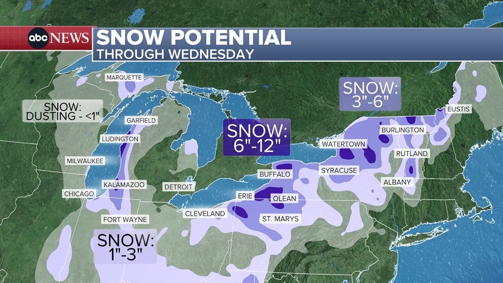 1st snow of the season hits Midwest as South faces freeze warnings ...