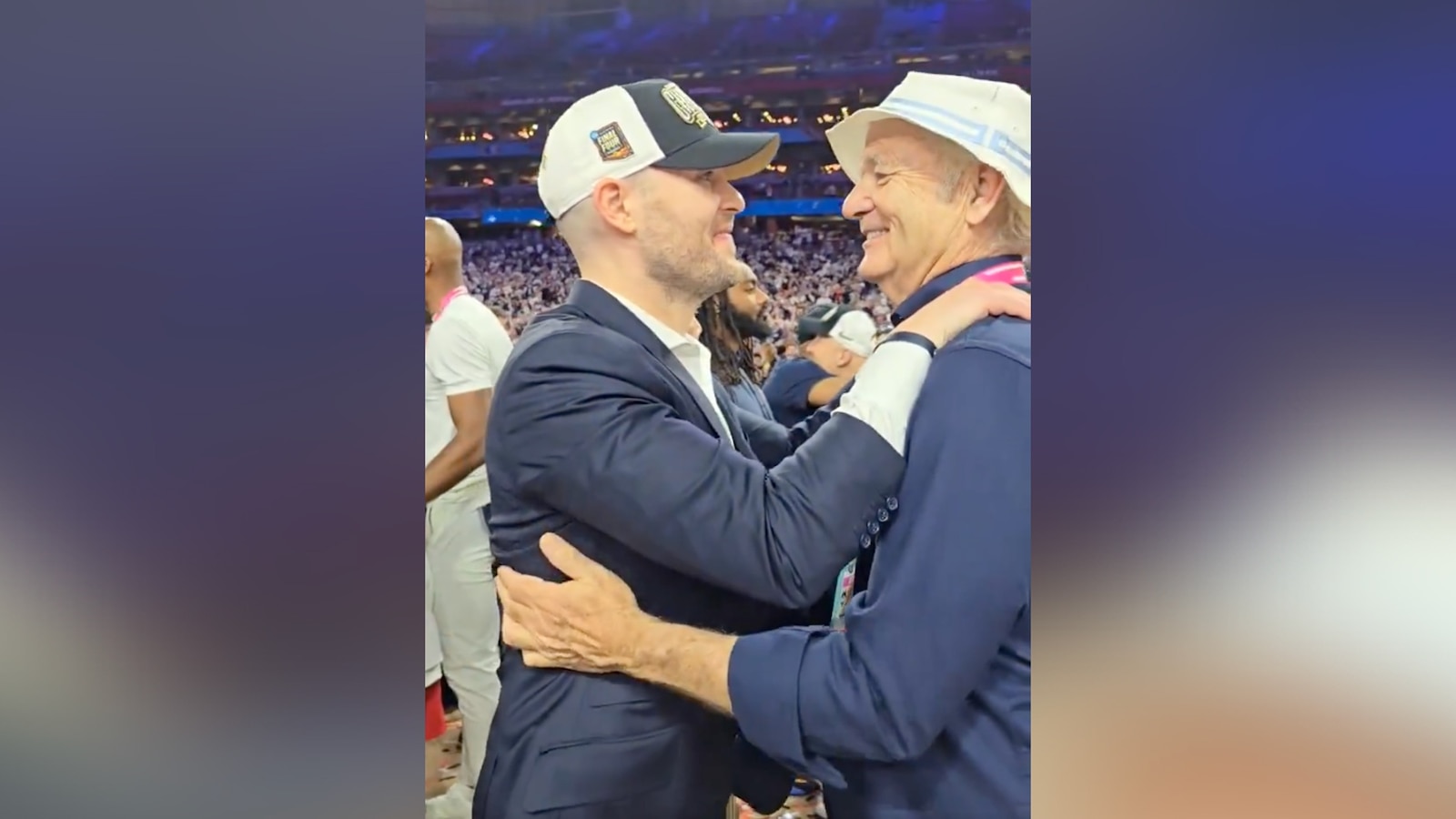 Bill Murray, son Luke celebrate on court after NCAA national ...