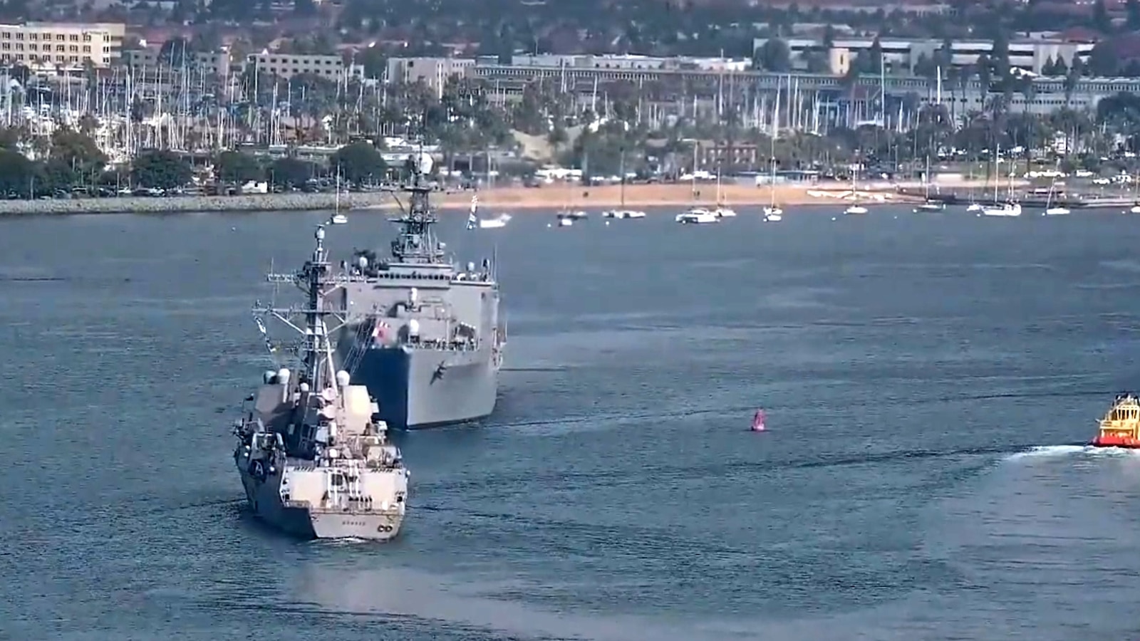 Navy warships narrowly avoid colliding in San Diego Bay - ABC News